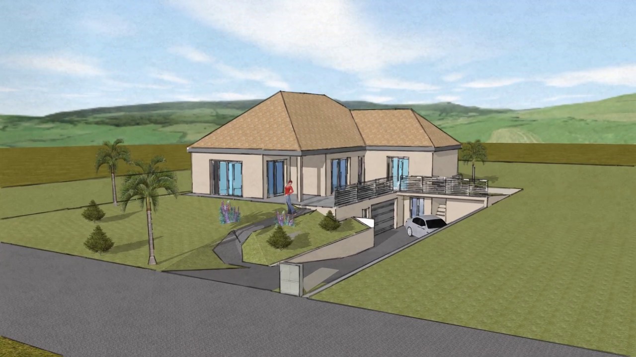 plan de maison 3d  traditionnelle sur sous-sol avec combles perdus en secteur architecte