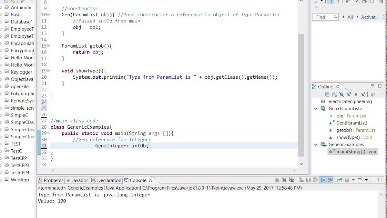 Advanced Java- Generics Example 1