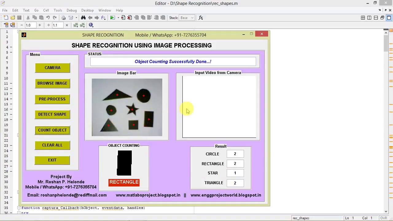 Shape Detection and Recognition Using Image Processing Matlab Project with Source Code