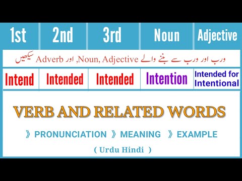 Verb " Intend" And Its Related Words | Verb Intend Meaning In Urdu Hindi