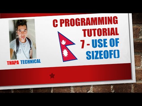 Learn C Programming Tutorial 7 Use of sizeof operator Nepali - Mind Luster