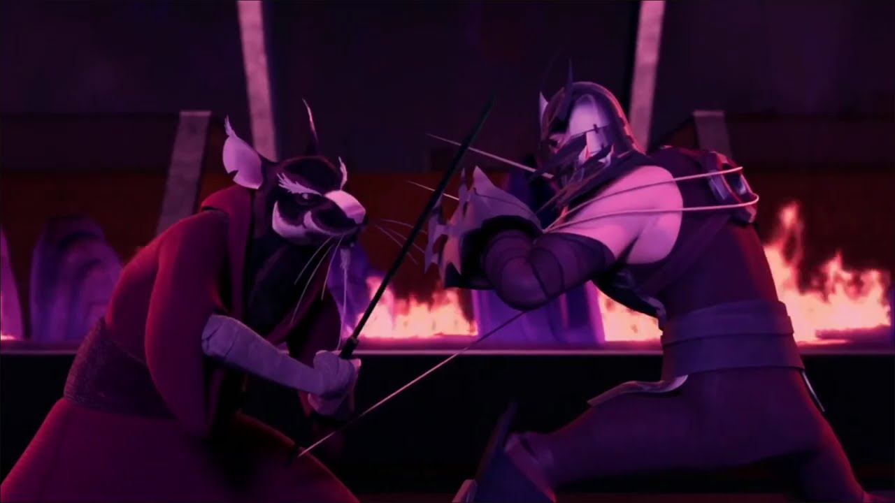 TMNT 2012 Splinter vs Shredder