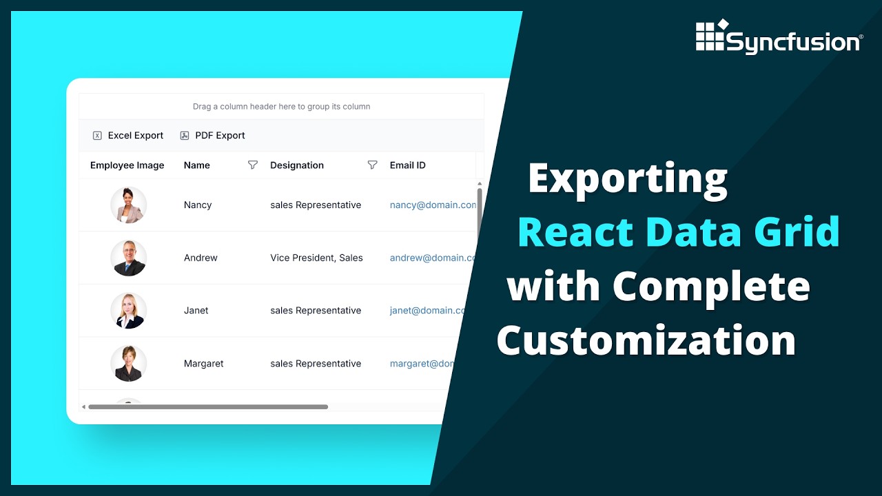 Exporting React Data Grid with Complete Customization