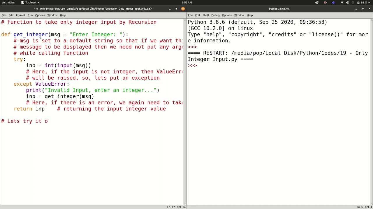 How to take only Integer Input in Python