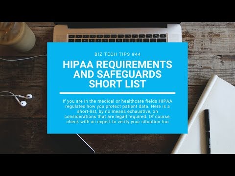 HIPAA requirements and safeguards short list :: Biz Tech Tips, episode 44