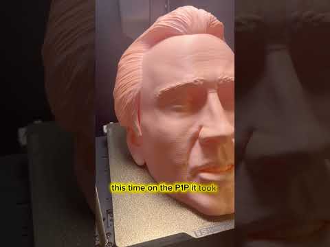 I can’t believe how much quicker this print was #3dprinting #3dprinted #bambulab #nicolascage #p1p