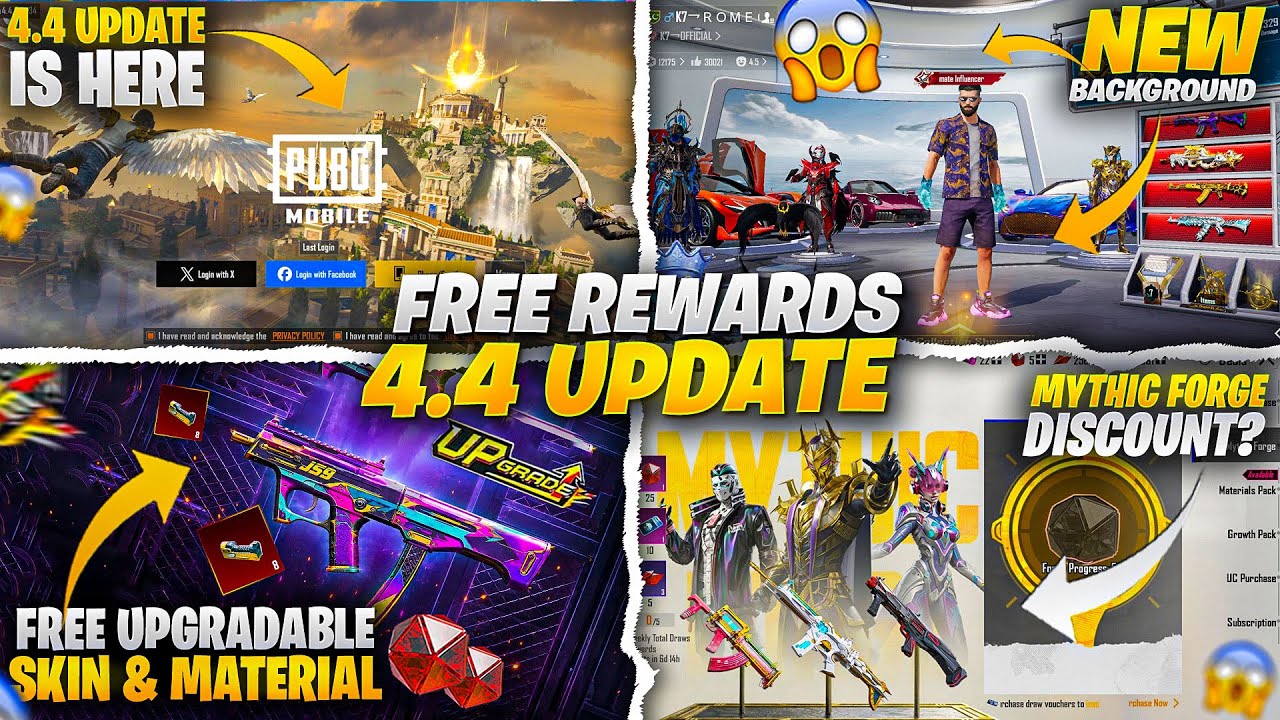 PUBG Mobile 4.4 Update Is Here | Get Free Lvl 5 Upgradable Skin & Materials | New Background 