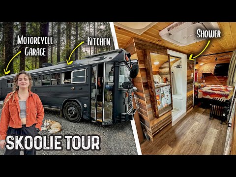 Skoolie Camper Screams Practicality, Can Fit a Motorcycle and Many ...