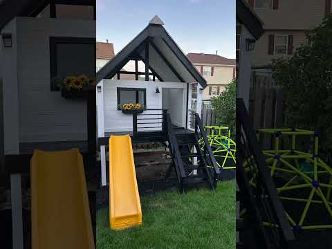 Playhouse #diy #diyprojects #diyplayhouse #playhouse #cubbyhouse #kidszone #outdoorlife #kidshouse