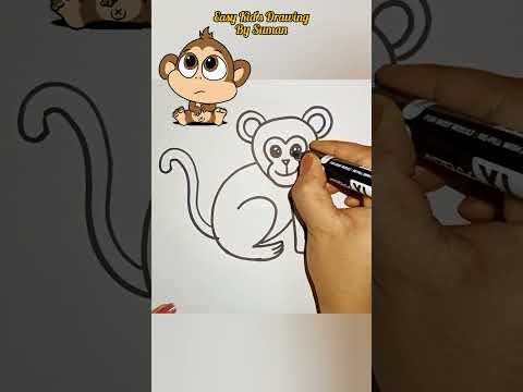 How to Draw a Monkey. Monkey Easy Drawing for kids. #easydrawing