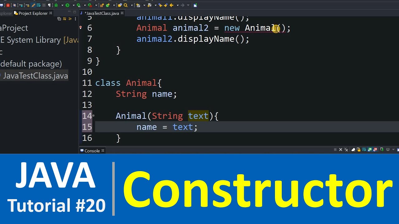 Java Tutorial #20 - Java Constructors for Class Objects with Program