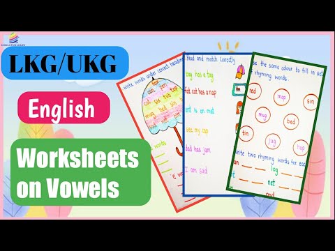UKG English worksheets || Vowels worksheets for senior/ junior KG