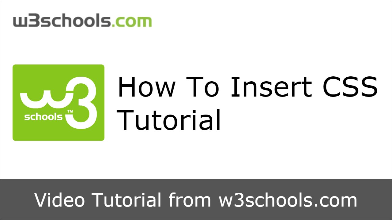 W3Schools How To Insert CSS Tutorial