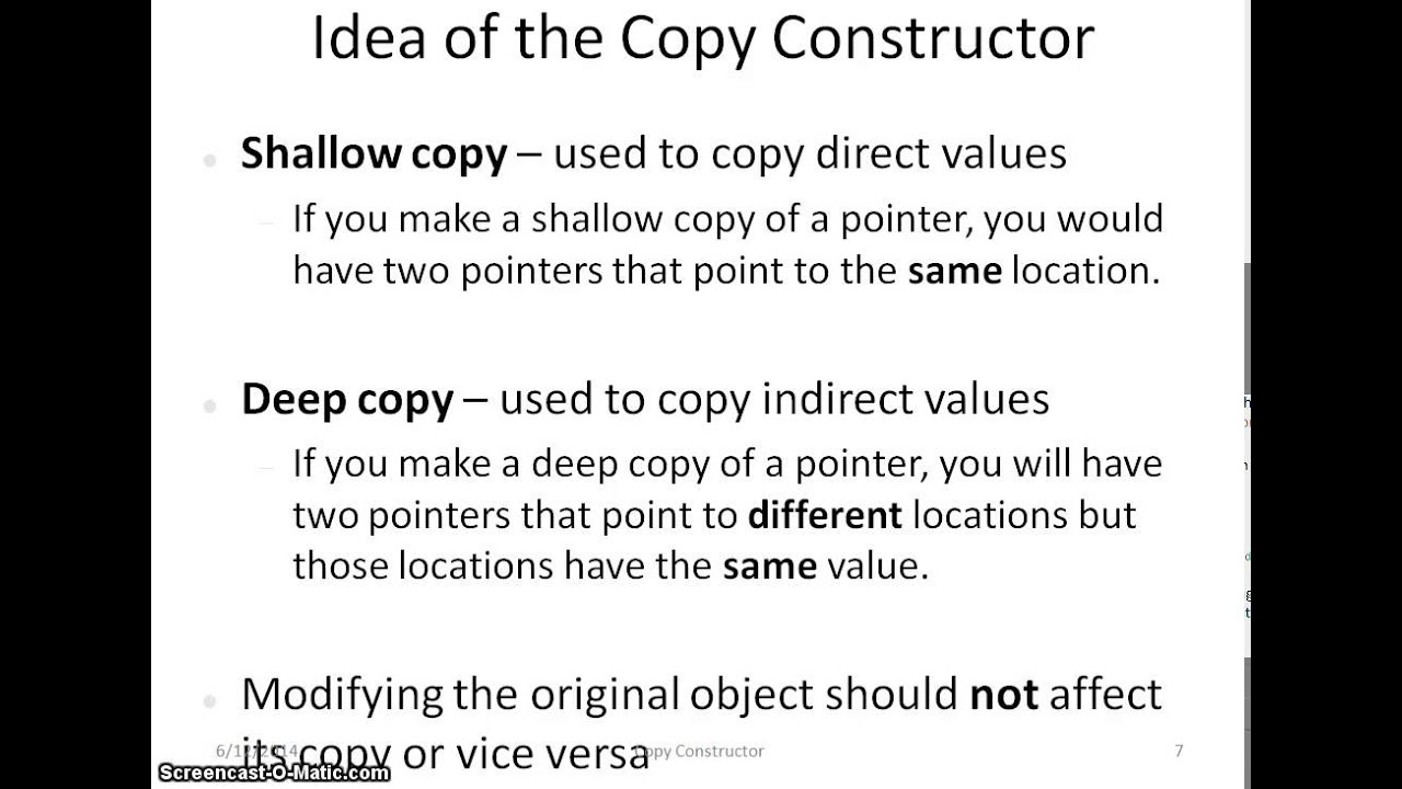 Copy Constructor