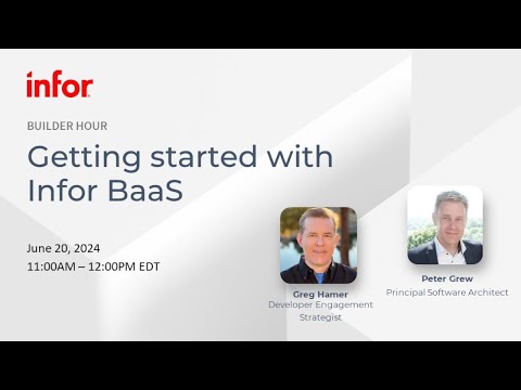Getting started with Infor BaaS | Builder Hour