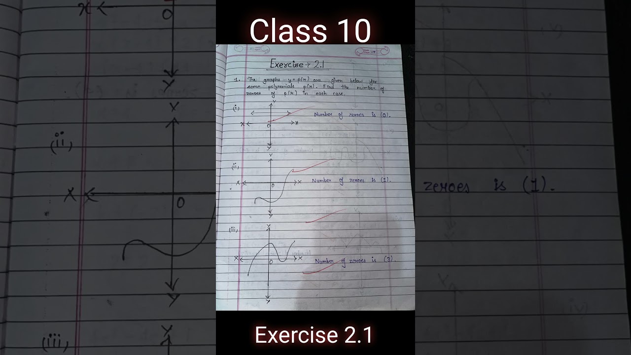 NCERT math's class 10 chapter 2 Polynomials Exercise 2.1 solution #maths #ncert #class10#solution👨‍💻