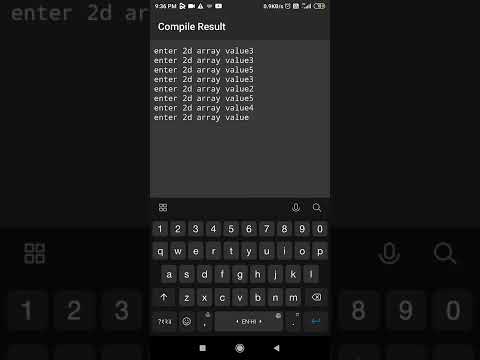 2d array programme in c