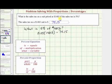 Ex: Percent Application – Sales Tax Given Percent (Equation and ...