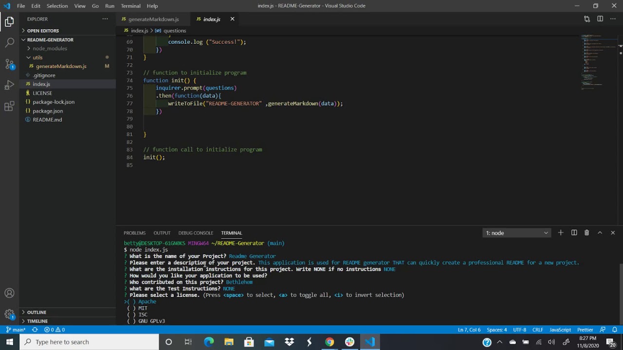 Unit 09 Node.js Homework: Good README Generator