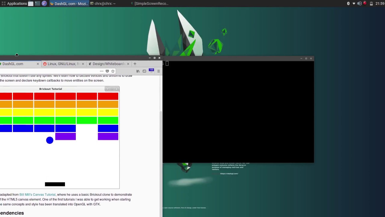 DashGL Gtk Brickout Tutorial 01 - Open a Window