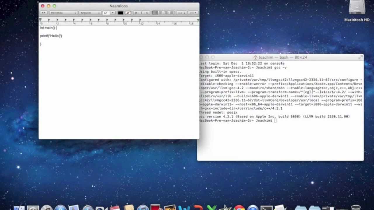 Write C code for Mac OSX: Tutorial 1