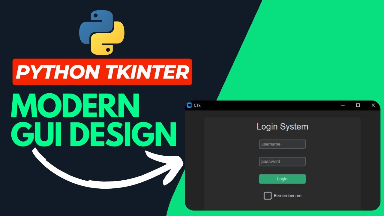 How to create Modern GUI Design in Python tkinter | Modernize your login app with custom tkinter