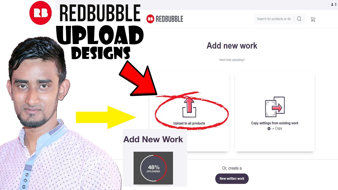 Redbubble Upload Designs & Add Products Bangla Tutorial