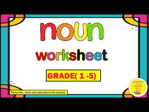 Noun Worksheet| Noun Worksheet For Class 1 To 5| Nouns Practice Worksheet| Nouns| S2LEARN