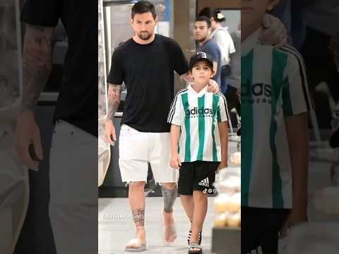 Lionel messi in the working and marketing shoping to son theiago messi family members fotos hd