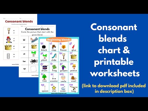 Consonant blends free worksheets| Homeschooling