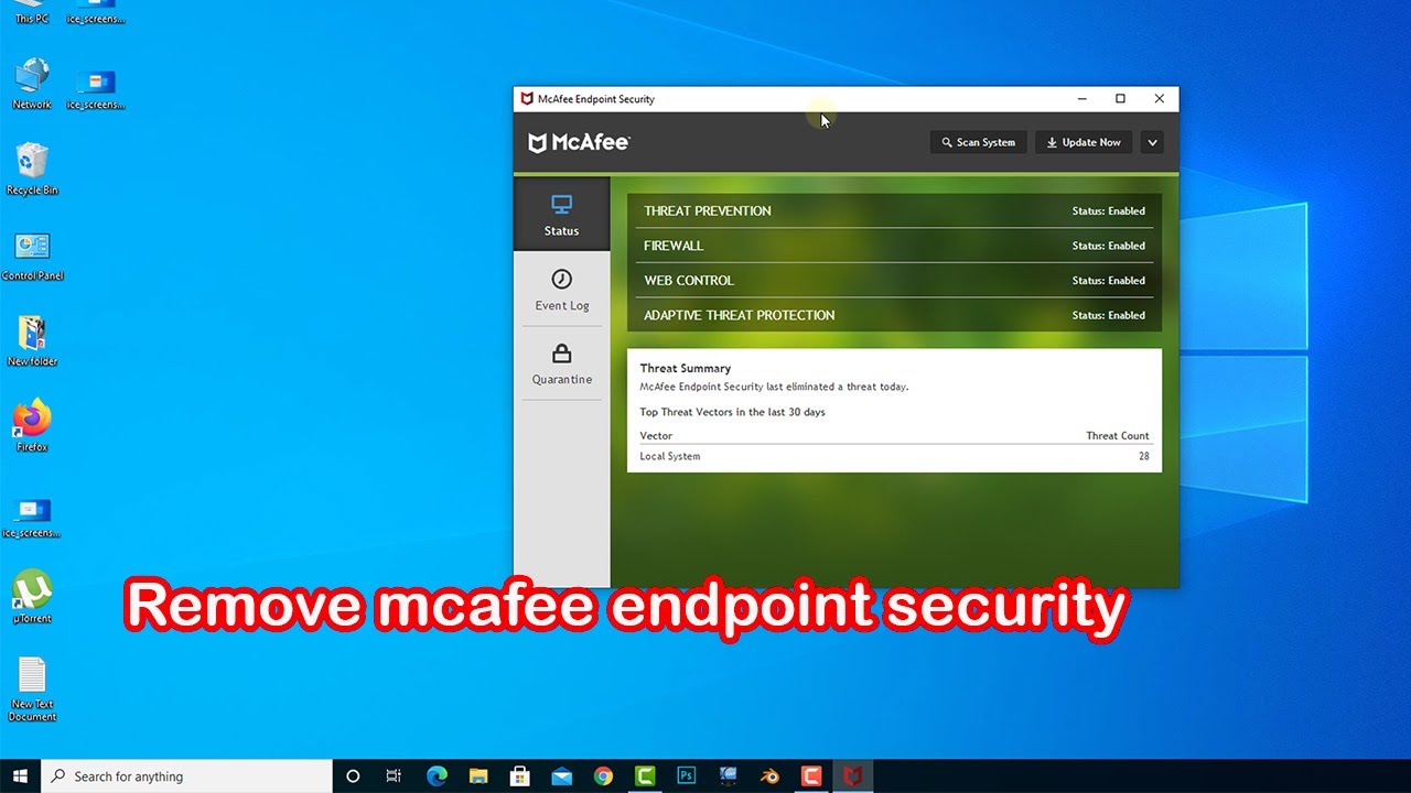 How to uninstall mcafee endpoint security