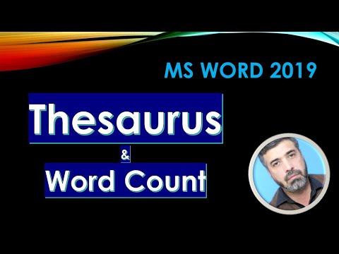 Thesaurus option review tab in MS Word || Word Count from review tab || MS Word 2019
