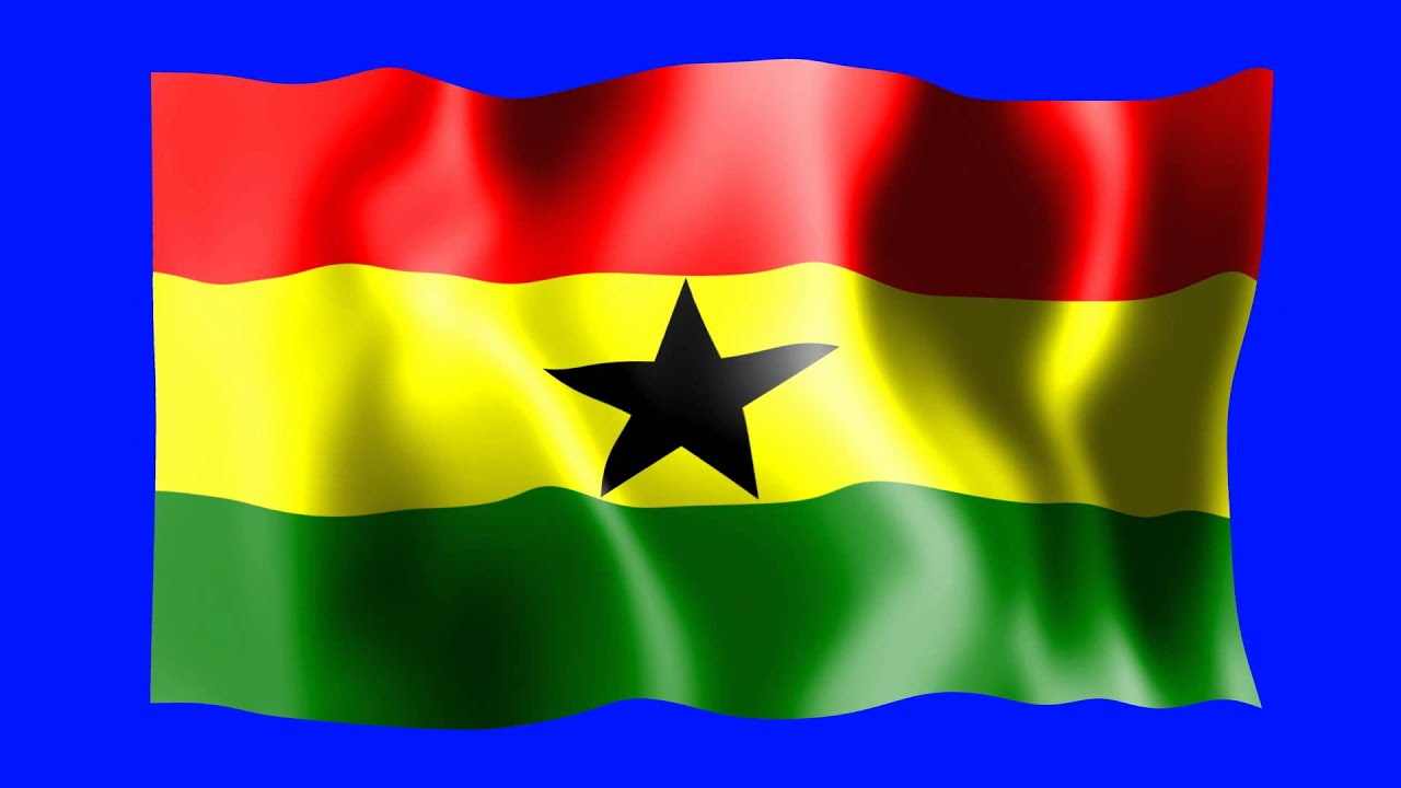 Ghana Waving Flag - Green Screen Animation