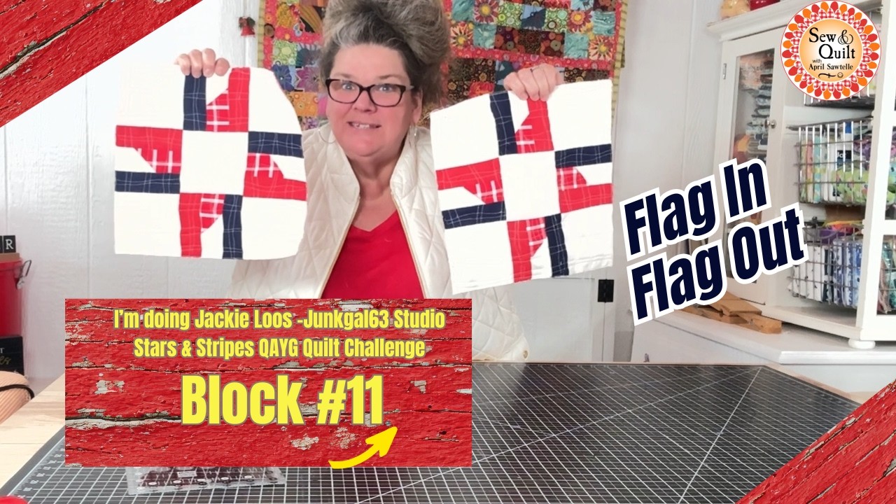 Fourth Of July Quilt - Flag In Flag Out Quilt Block - QAYG