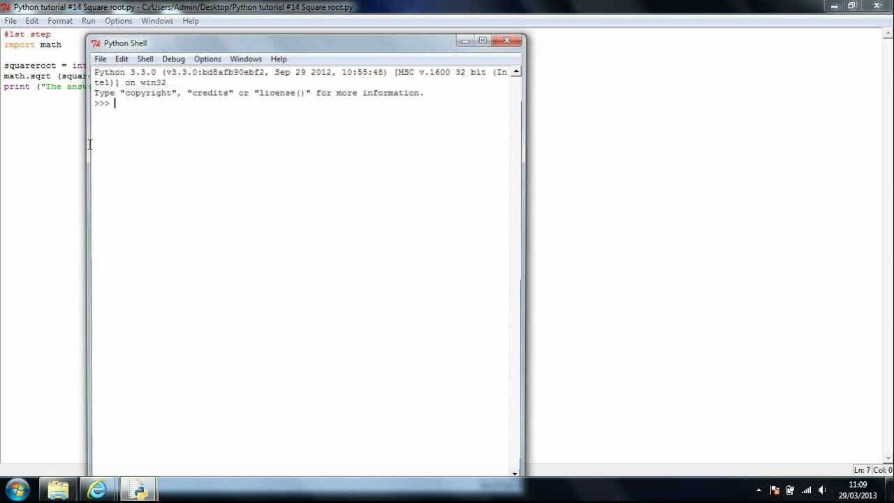 Python tutorial #14 Square root