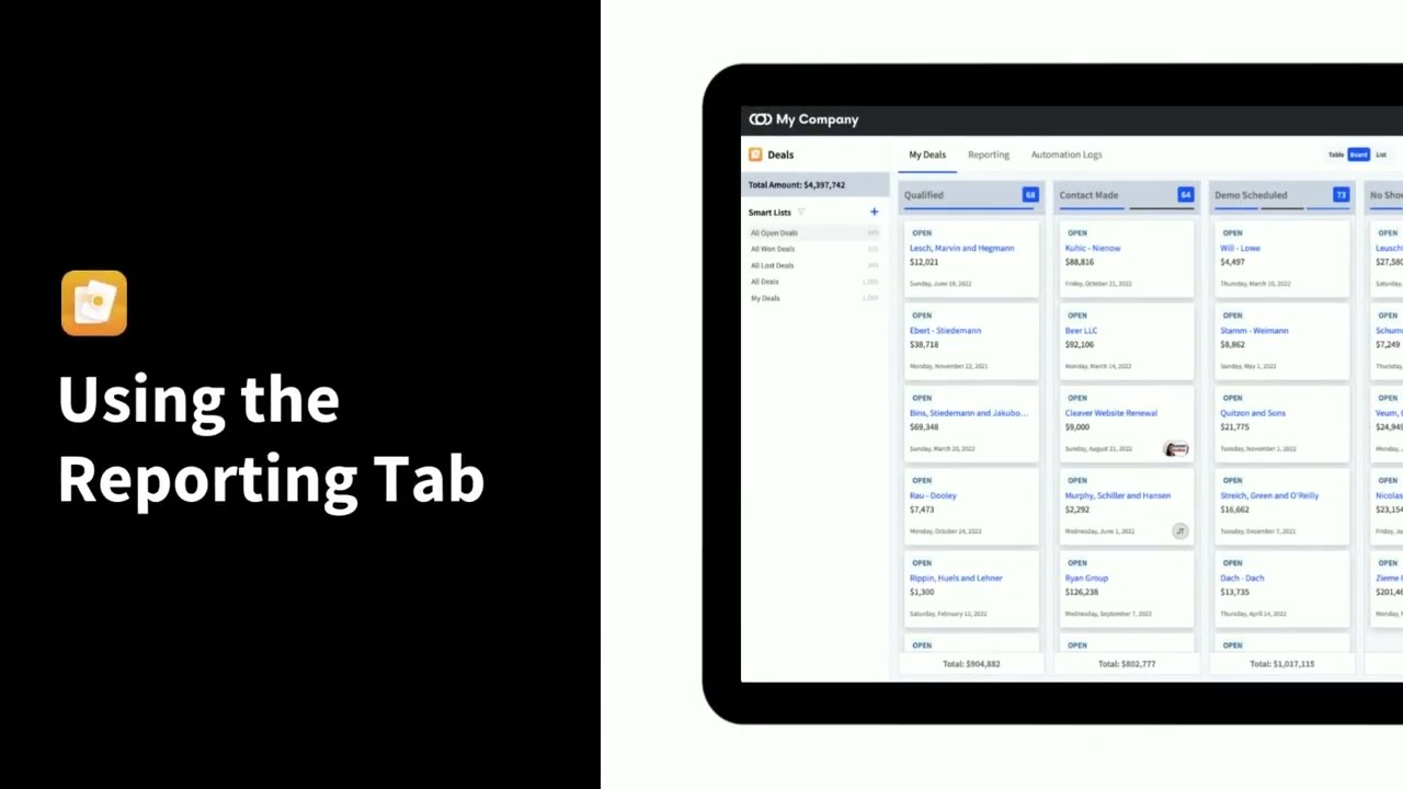 Using the Reporting Tab