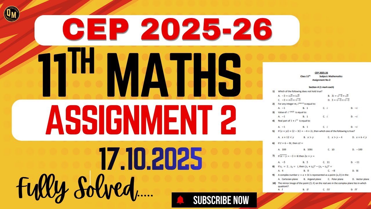 11th Math |Assignment 2| 17.10.2025 | Complete SOLUTION CEP 2025 Competency Enhancement Plan |PSEB