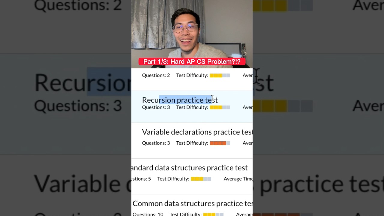 Recursion Practice Test Part 1 Let’s go 💪🏻 #computerscience #coding #softwareengineer #recursion