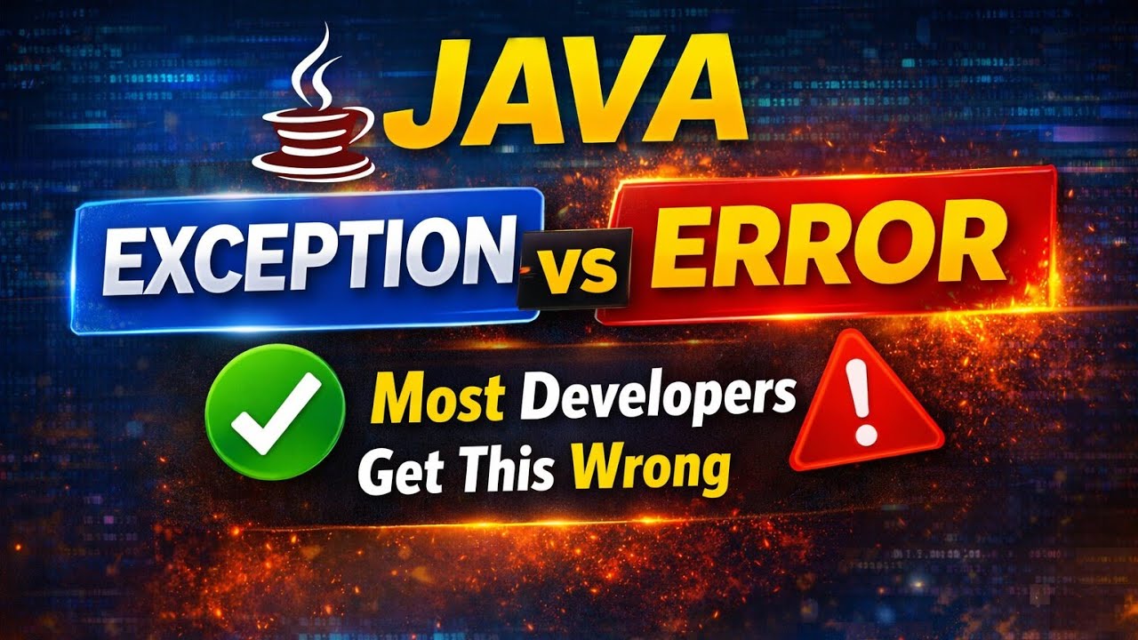 Exception vs Error in Java – Most Developers Get This Wrong?  #java 