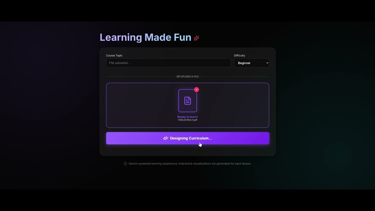 Devpost Gemini 3.0 Hackathon - Learning Made Fun