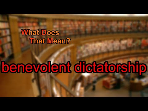 What does benevolent dictatorship mean?