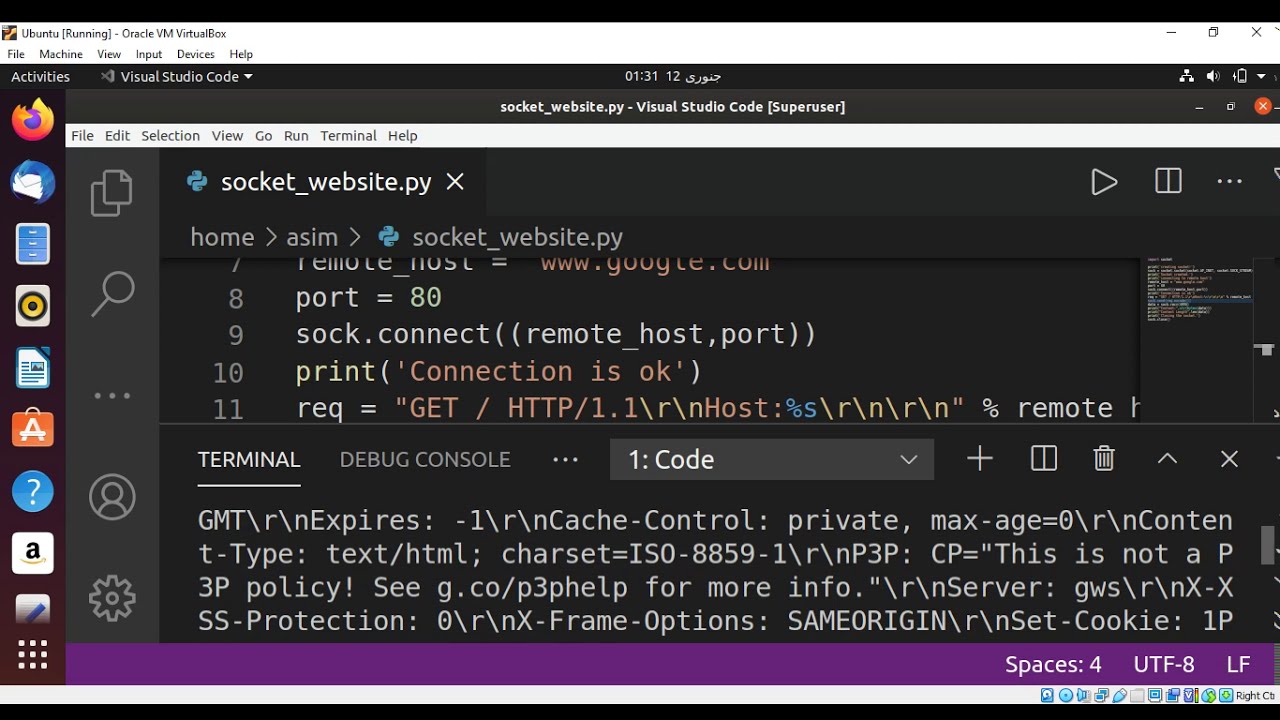 Socket to send data to a website in Python