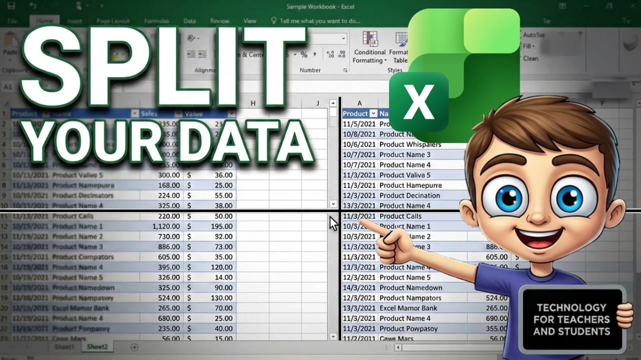 Excel Tutorial - Using the Split Option to See Your Data