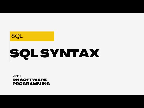 What is the basic syntax of SQL? | What is in syntax in SQL? | What are the 5 basic SQL commands?