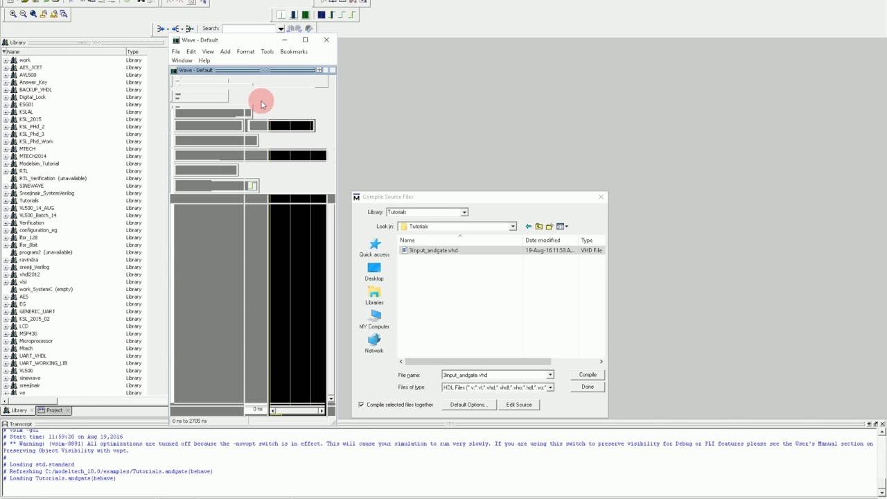 Modelsim Tutorial with VHDL for Starters