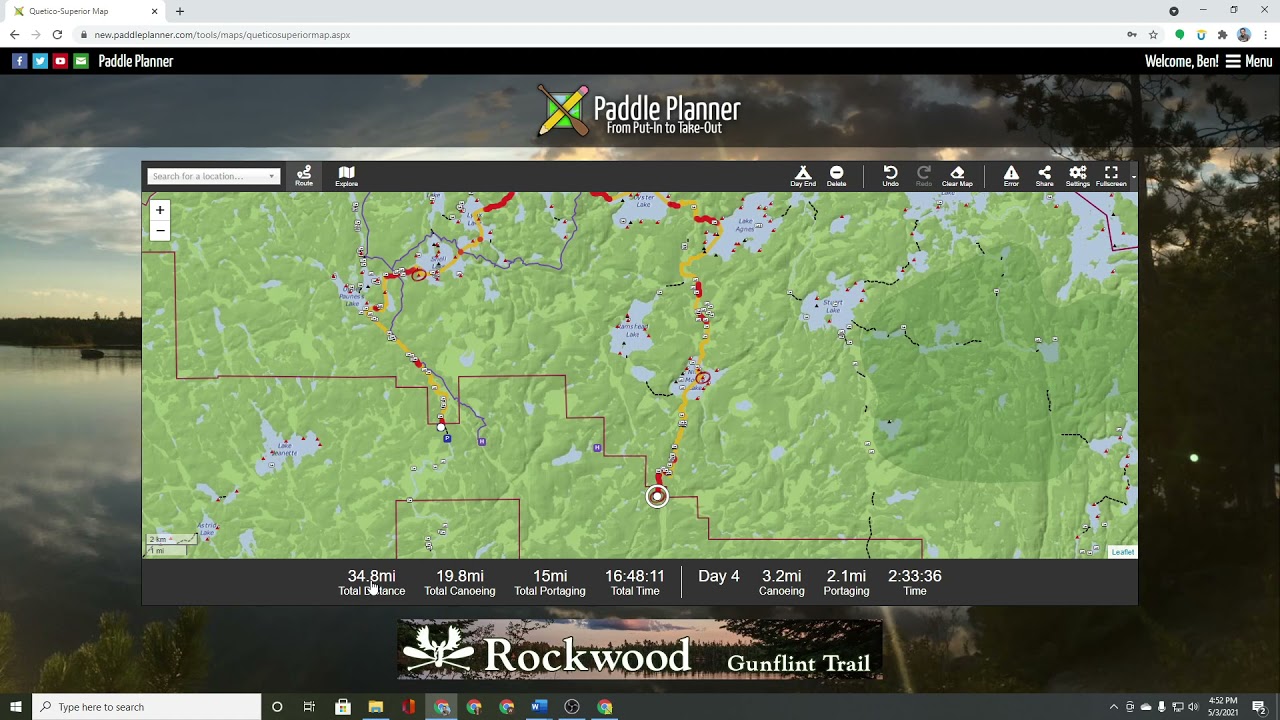 Building a Route Using Paddle Planner