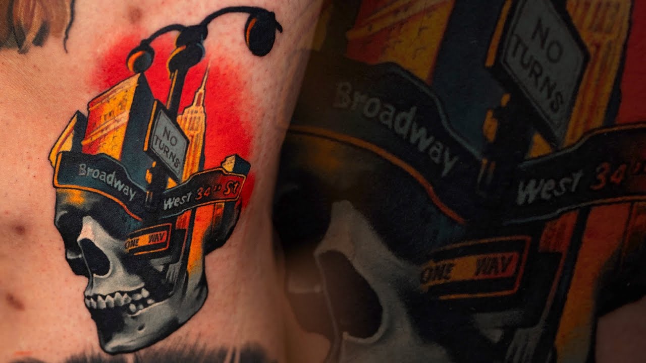 Manhattan skull tattoo timelapse