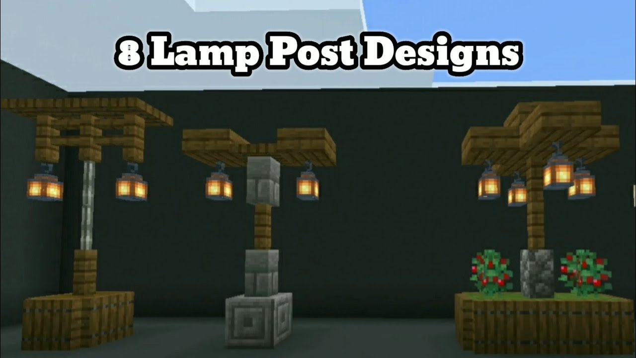 Minecraft: 8 Easy Lamp-Post / Street Lights Designs  (Tutorial) 2021