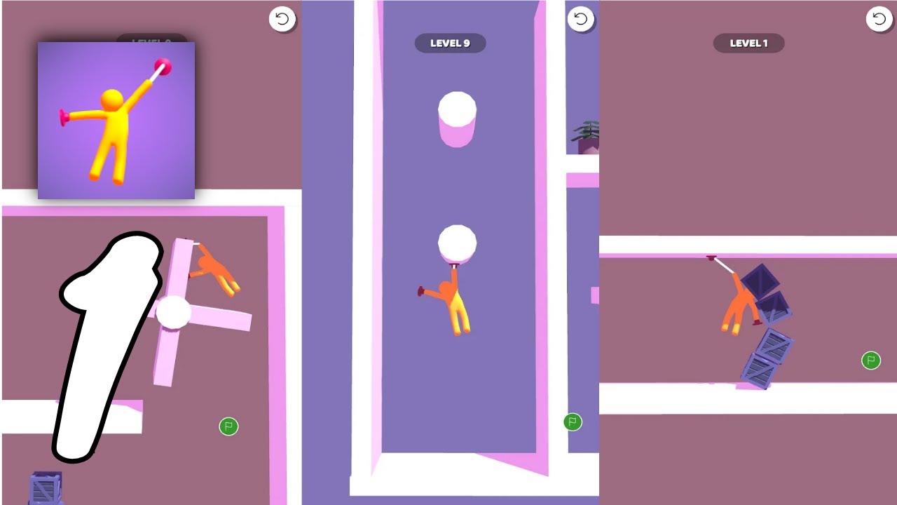 Agent Grapple Gameplay Walkthrough #1 - level 1 ~ 17 (Android, IOS)
