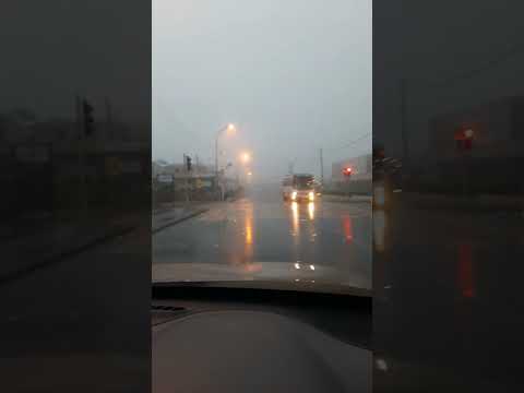 Pluie Torrentielles, Ile Maurice. Torrential rain in Mauritius. Beau-Bassin early morning.